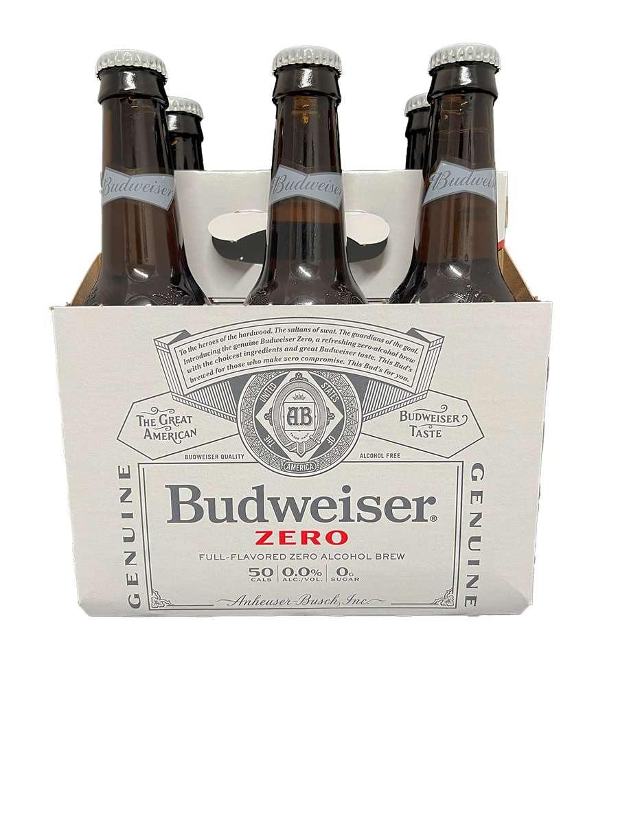 Budweiser Zero 6 Pack Bottles