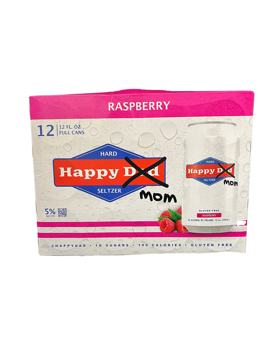Happy Dad-Mom Raspberry Hard Seltzer 12 Pack Cans